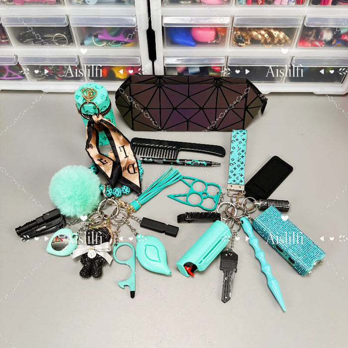women girl Self-defense keychain kit