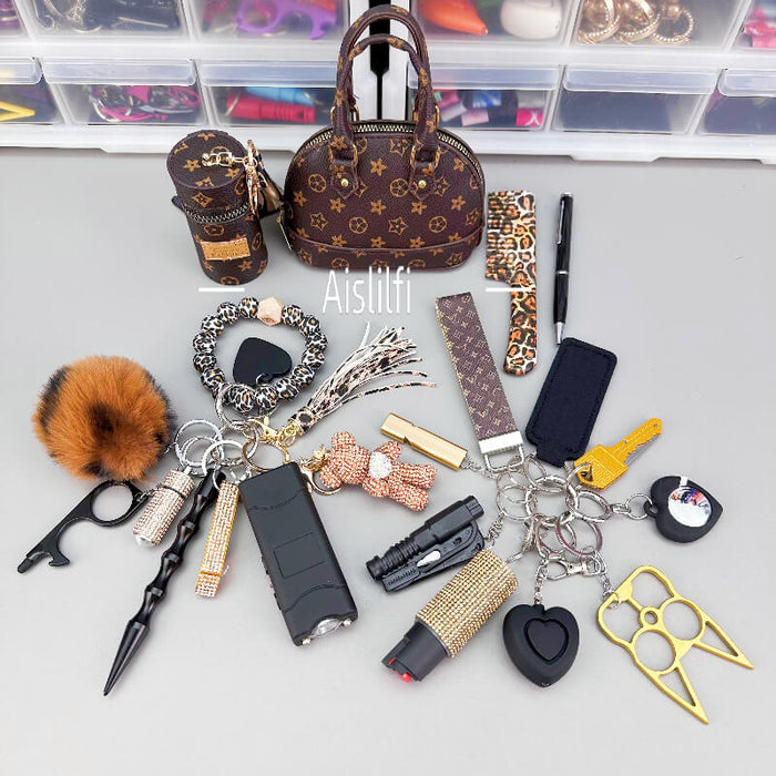 women girl Self-defense keychain kit