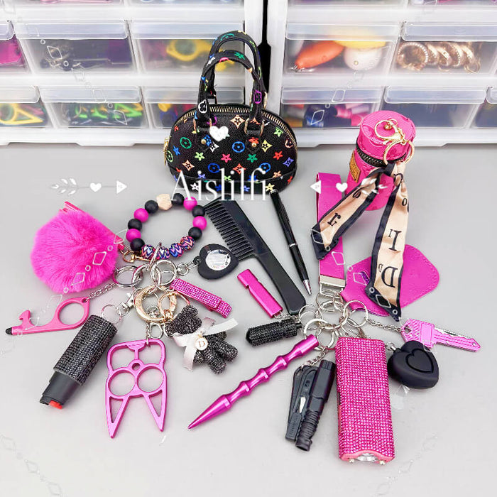 women girl Self-defense keychain kit