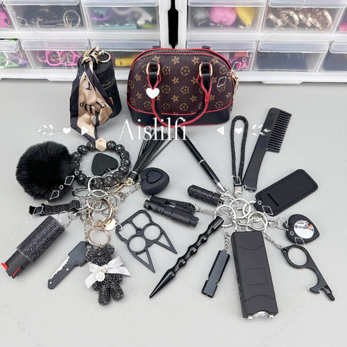 women girl Self-defense keychain kit